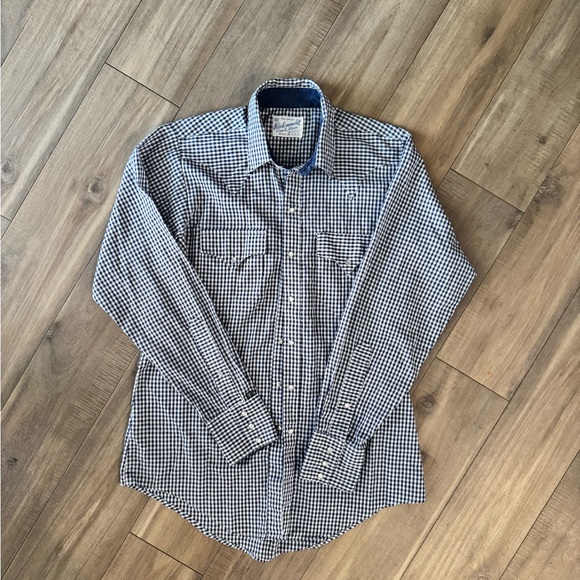 rockmount ranchwear | Shirts | Vintage Blue Checkered Western Shirt ...
